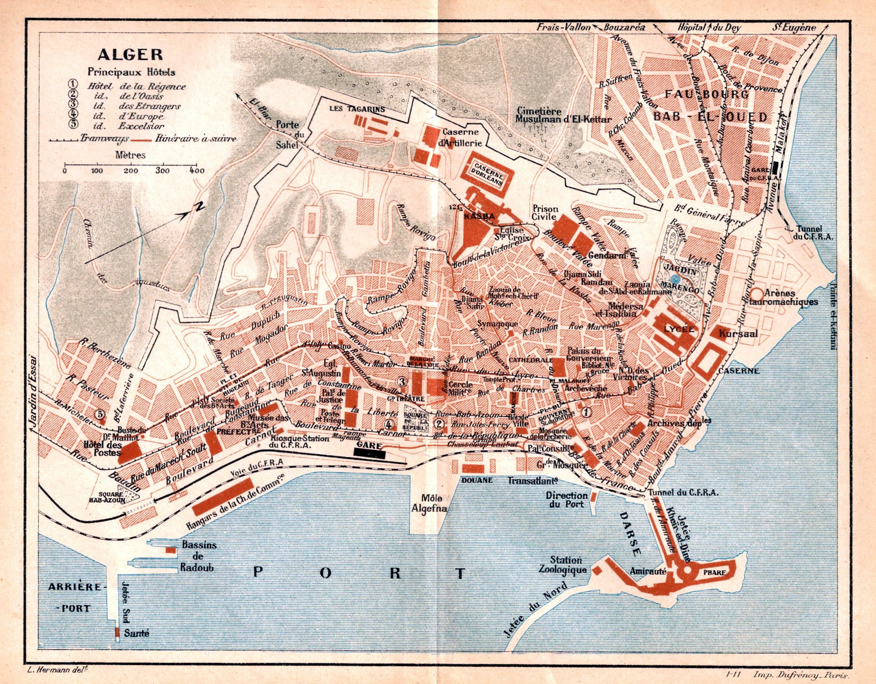 Plan du Centre d'Alger en 1911