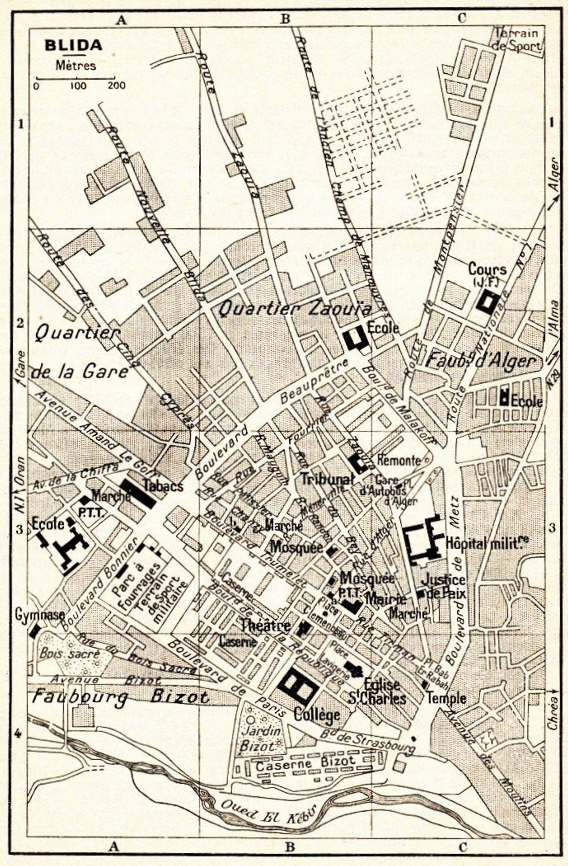 Plan de Blida en 1938