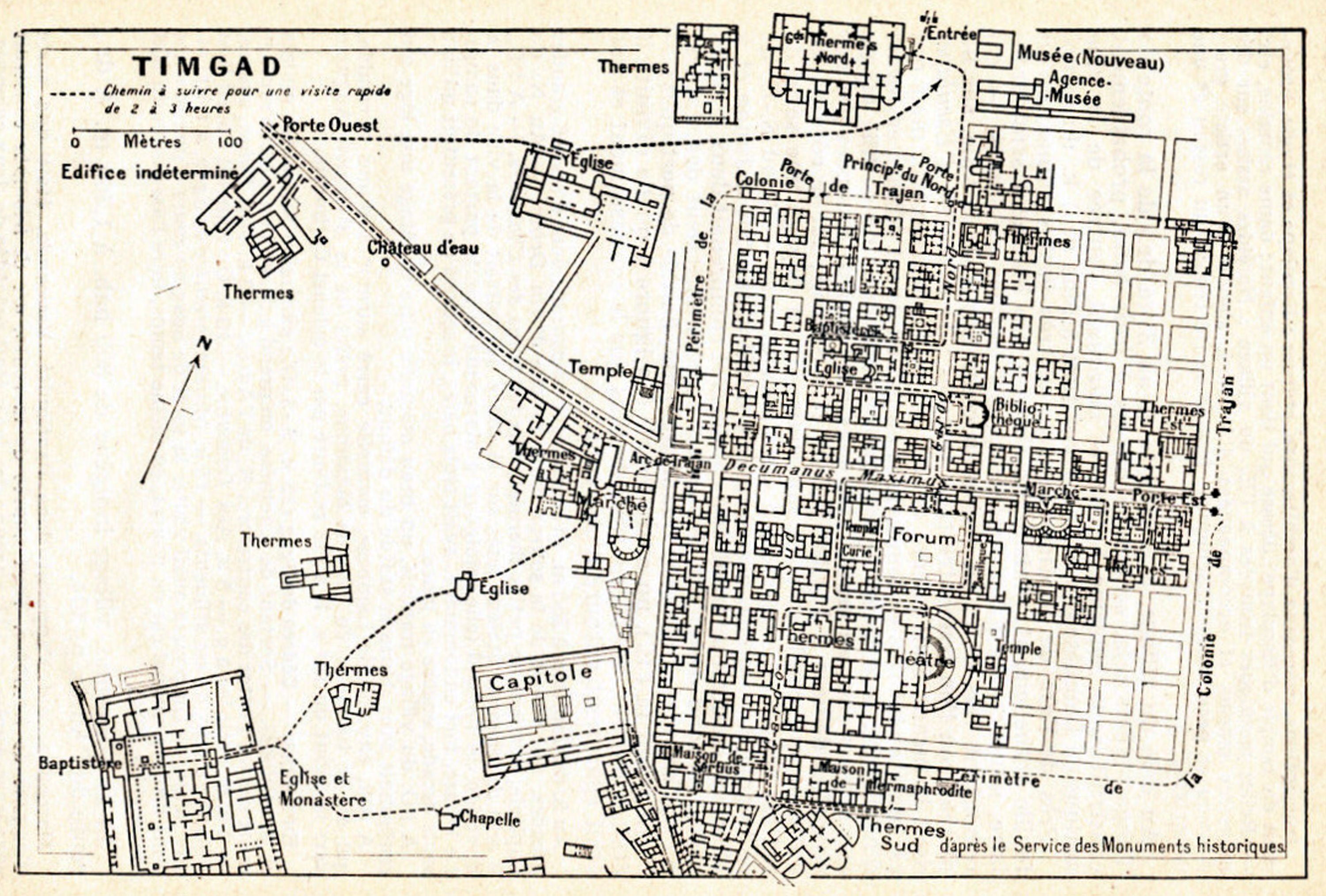 Plan de Timgad en 1938